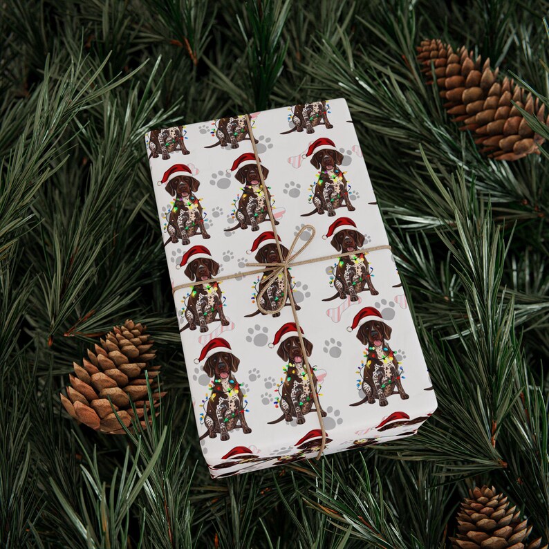 GSP Holiday Wrapping Paper, Pointer Dog Lover Christmas Gift Wrap - Etsy