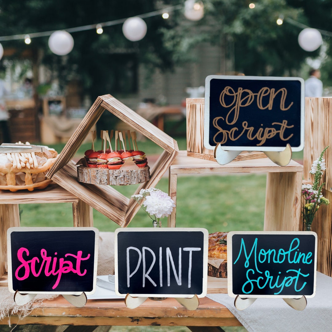 Custom Mini Chalkboard Table Sign for Food Wedding Bar - Etsy