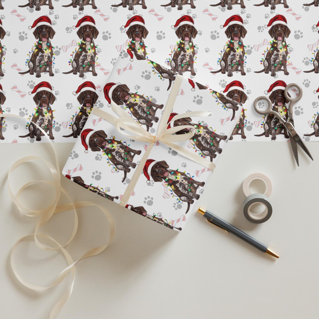 German Shorthaired Pointer Christmas Wrapping Paper, Dog Lover Holiday ...