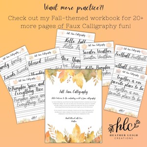 Faux Calligraphy Workbook | Perfect for Beginners | Practice Sheets and ...