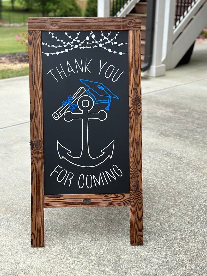 Custom Graduation Party Sidewalk Chalkboard Sign Welcome, Thank You ...