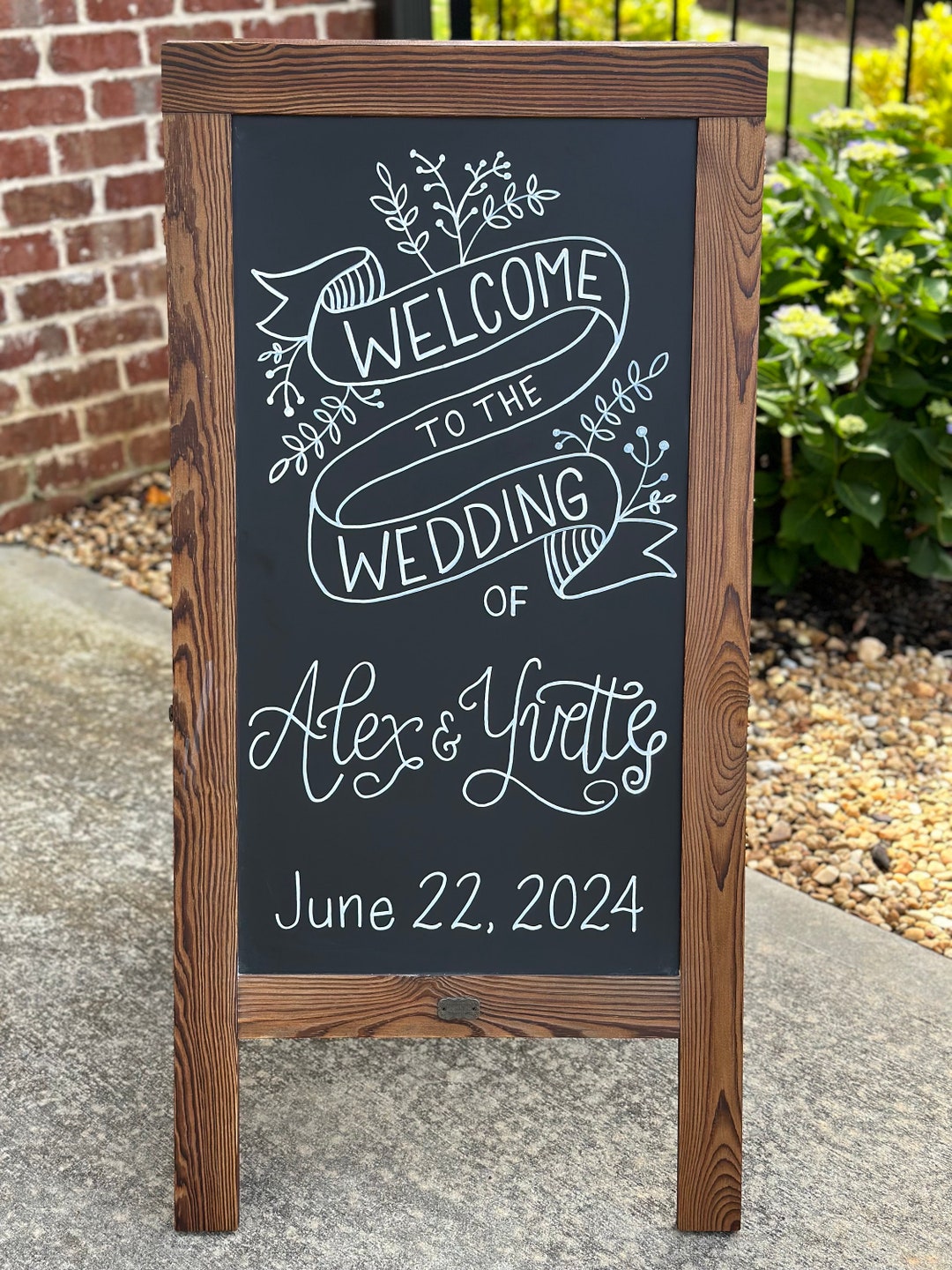 Custom Welcome Sidewalk Chalkboard Sign | Wedding, Bridal Shower ...