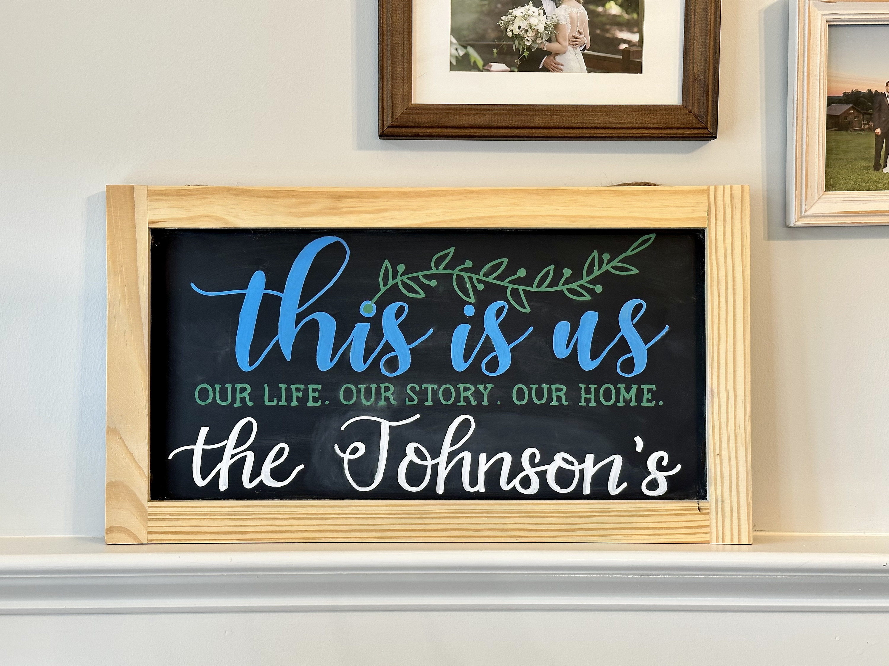 Custom 18x10 Chalkboard Hanging Sign Wedding Home - Etsy