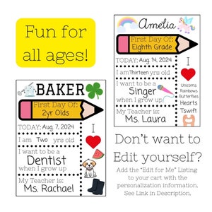Editable First Day Back to School Template | Canva | Letter & A4 Sizes ...