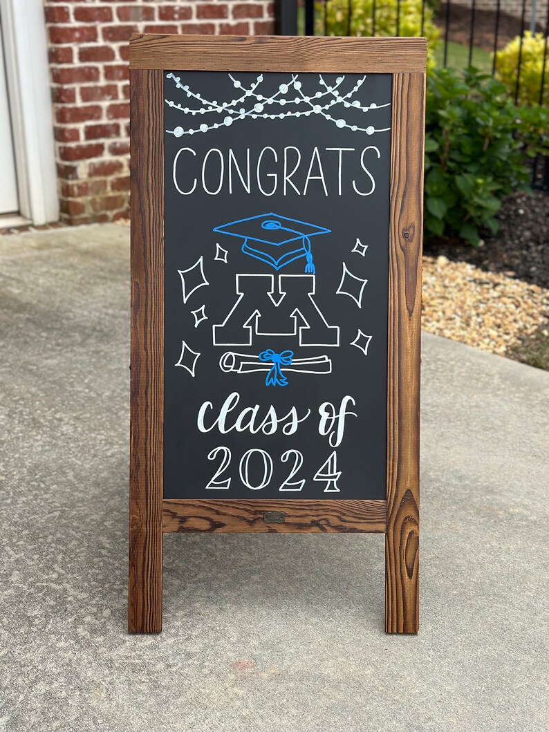 Custom Graduation Party Sidewalk Chalkboard Sign Welcome, Thank You ...