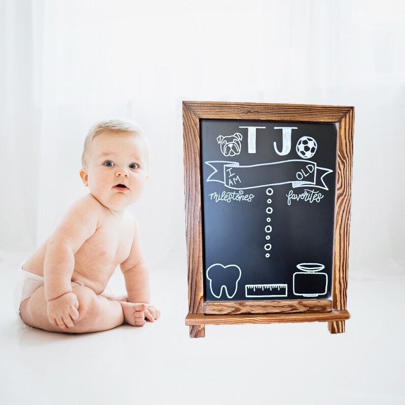 Custom Rustic Wood Framed Chalkboard: First Day of School Sign - Etsy