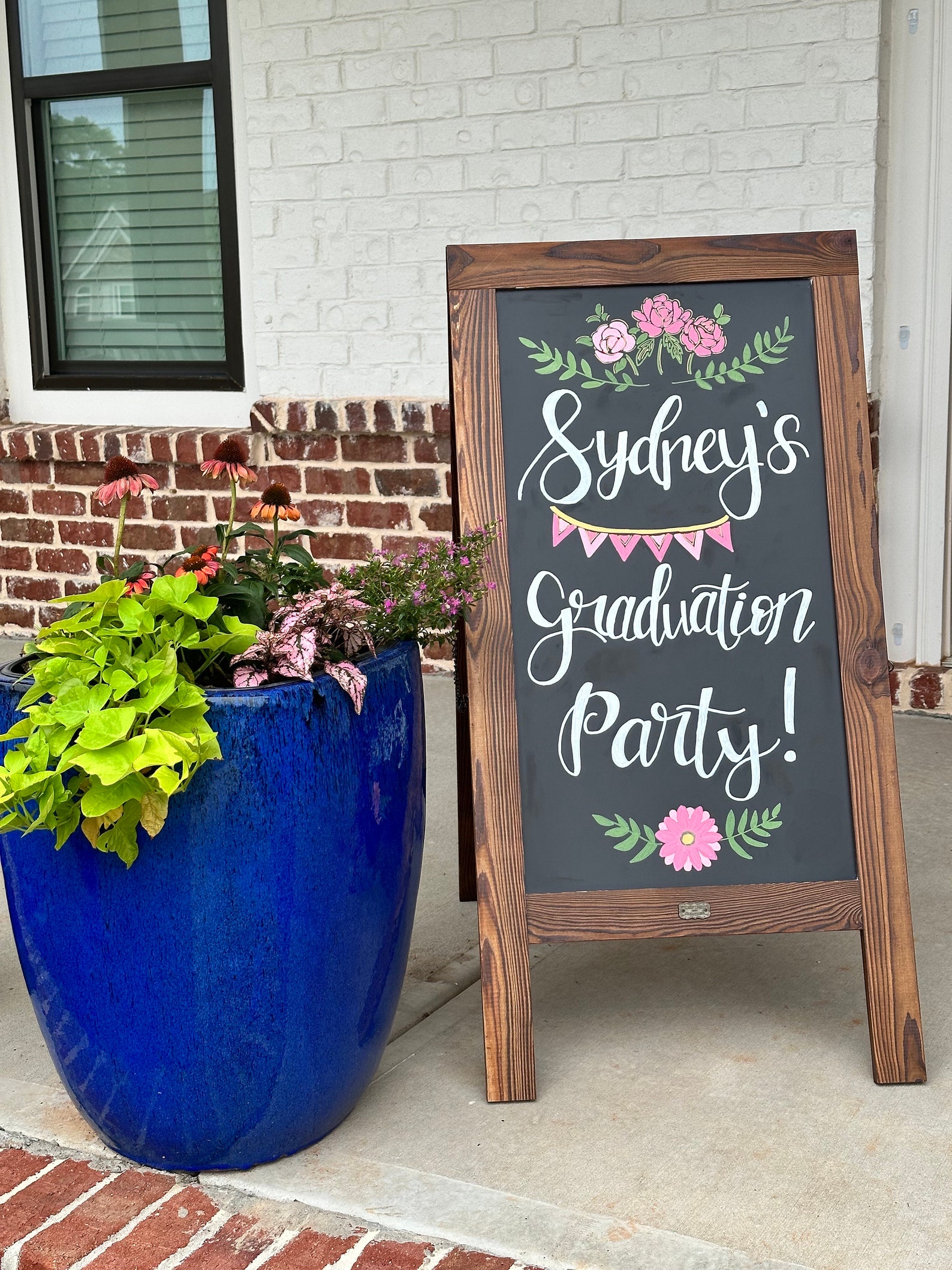 Custom Sidewalk Magnetic Chalkboard Sign | Rustic Brown Wood A-frame ...