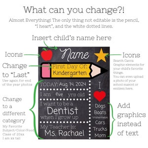 Editable First Day Back to School Template | Canva | Letter & A4 Sizes ...