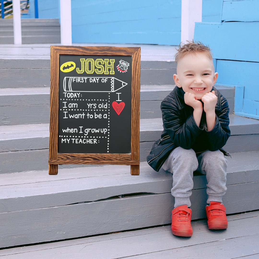 Custom Rustic Wood Framed Chalkboard 12x17 Tabletop Sign| Back to ...