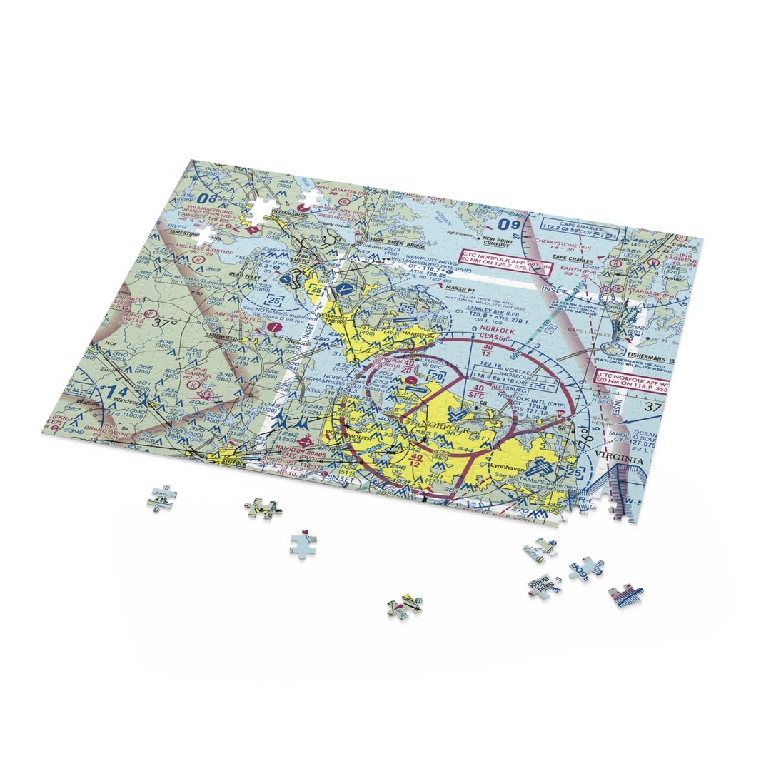 VFR Map Gift Puzzle Aviation Enthusiast Pilot Gift Aeronautical Chart ...