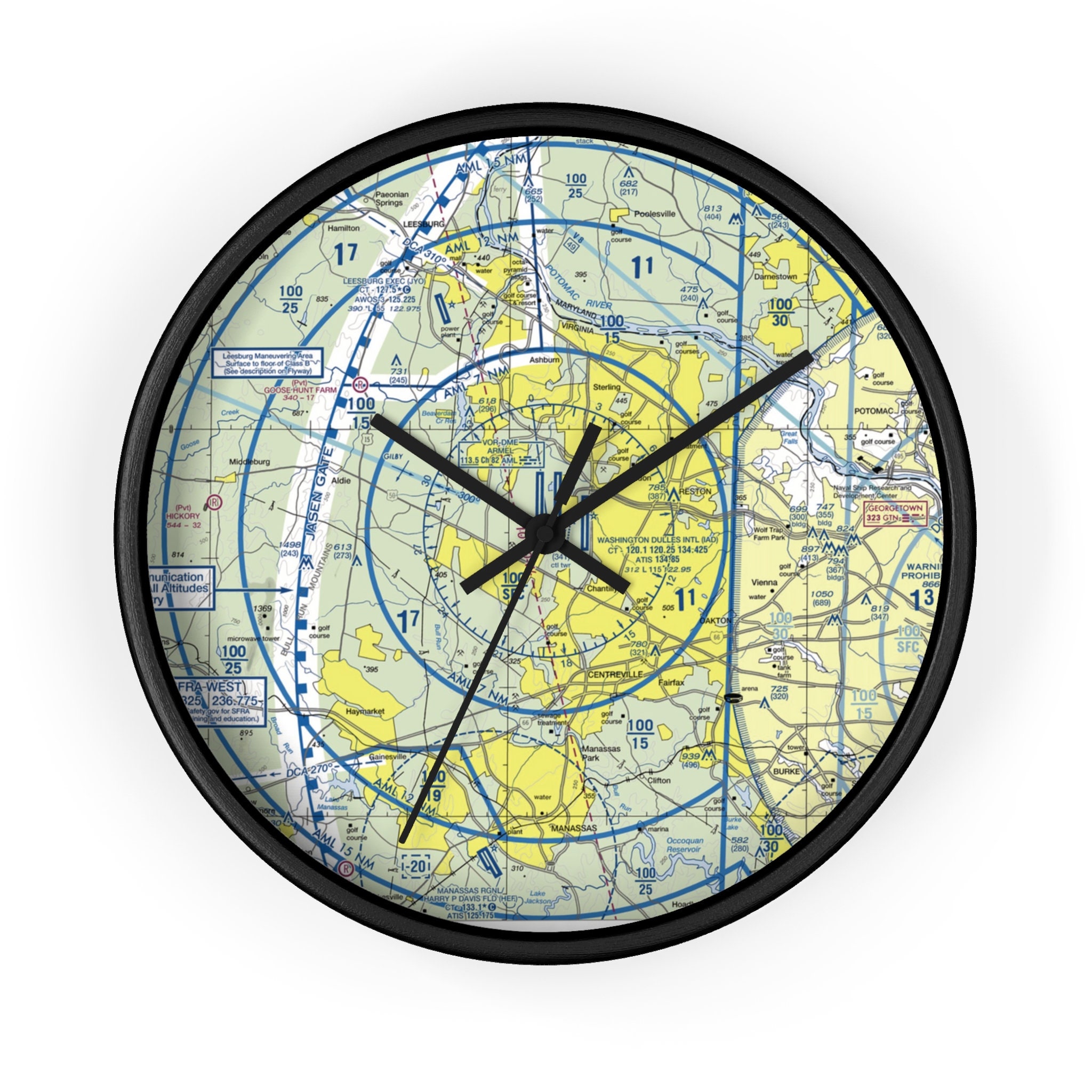 Aviation Gifts Unique Aviation Clock Aviation-themed VFR Map Wall Clock ...