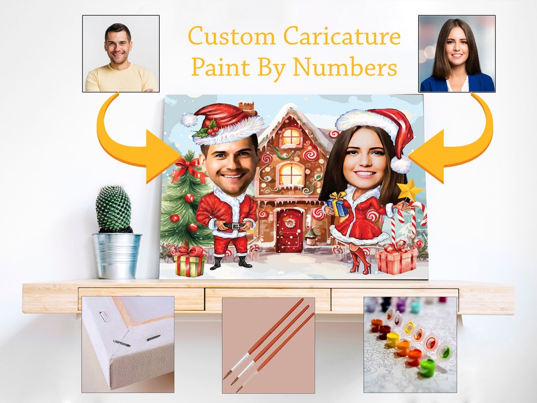 New Year Caricature Paint by Numbers Custom Cartoon Paint by - Etsy