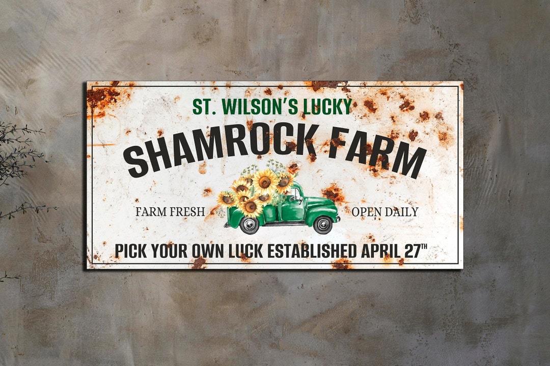 Shamrock Farm Sign St Patrick's Day Sign Modern Farmhouse Wall Decor ...