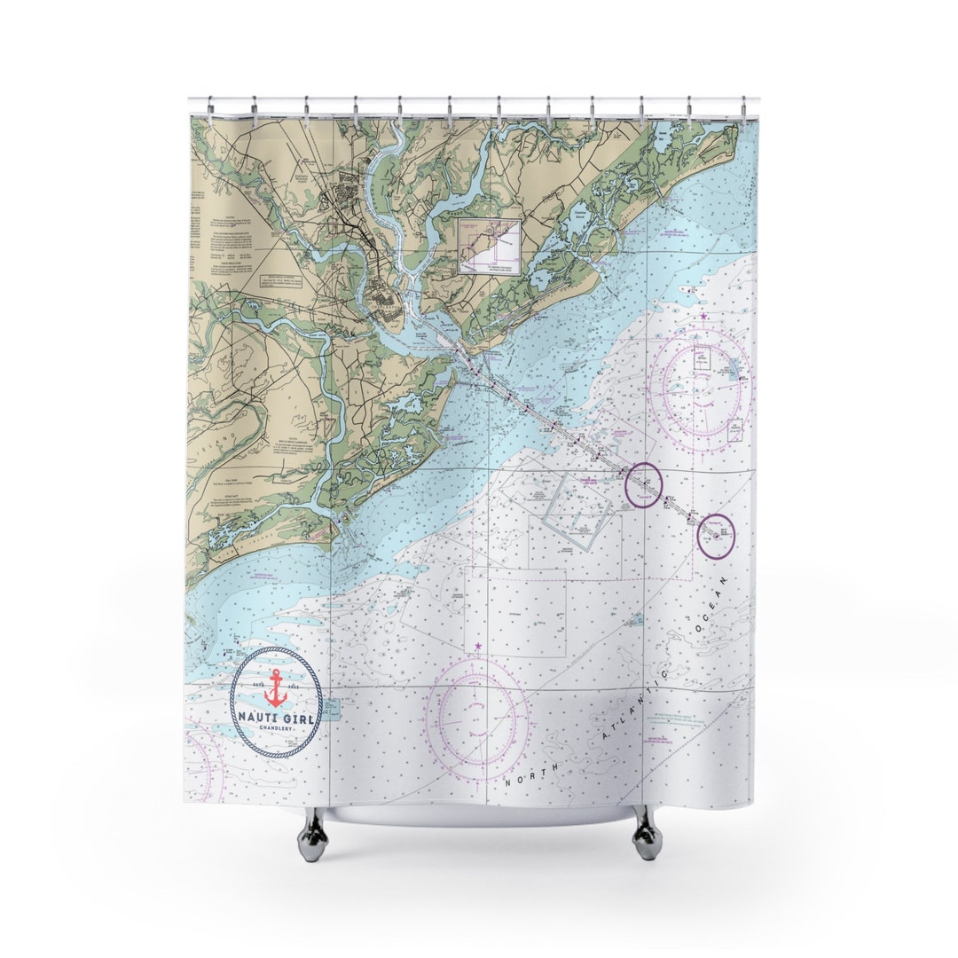 Charleston Approach Chart Shower Curtains - Etsy