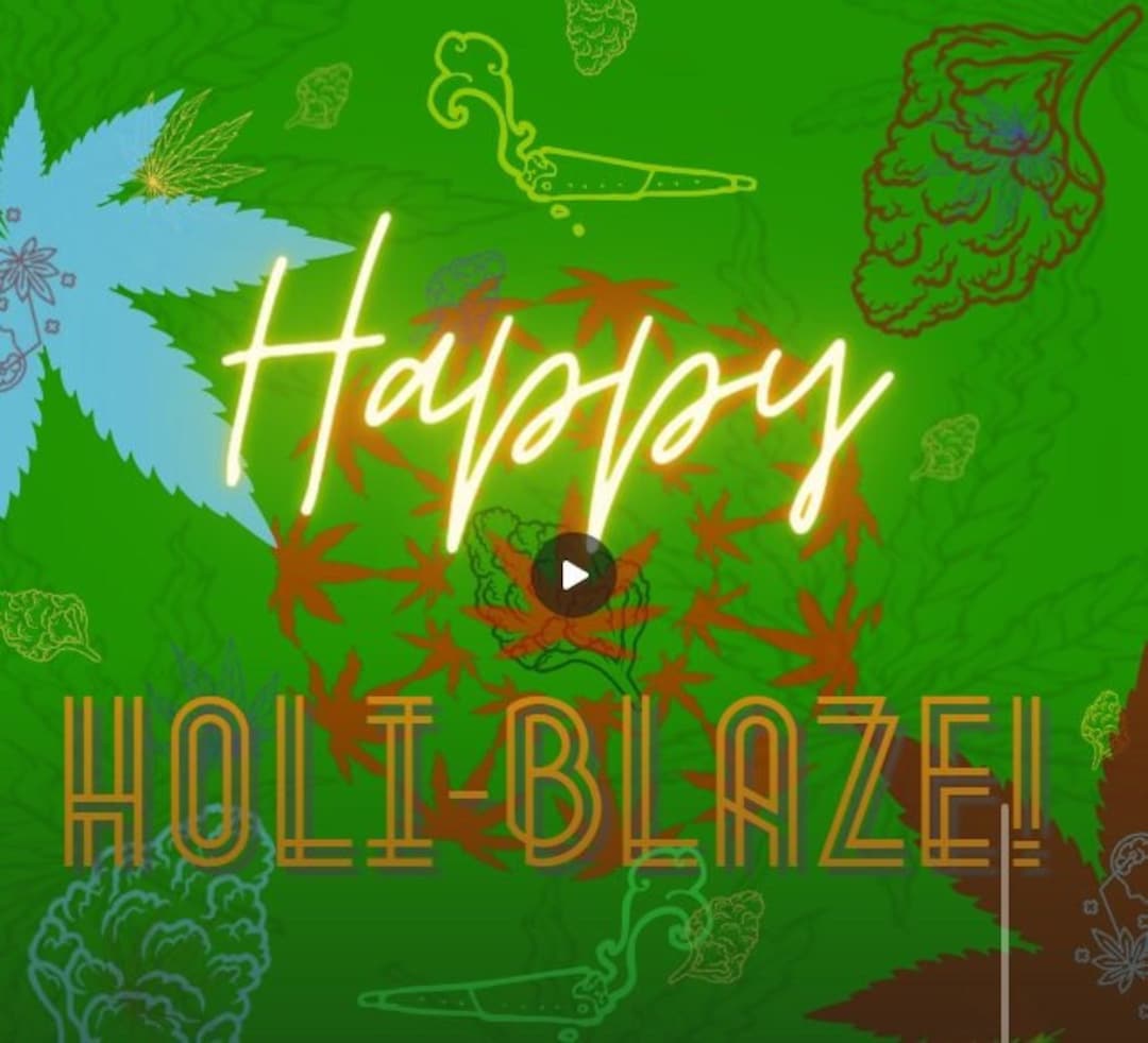 Cannabis Animated Instagram Post Happy Holi-blaze - Etsy