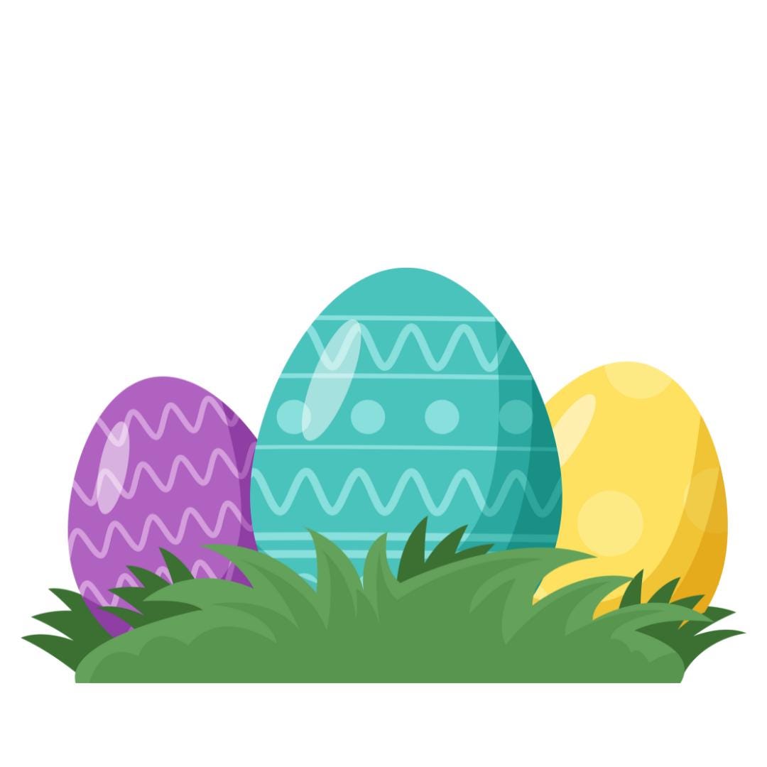 Easter Clipart | Cute Bunny, Eggs, Carrots, Basket & Happy Easter PNG ...