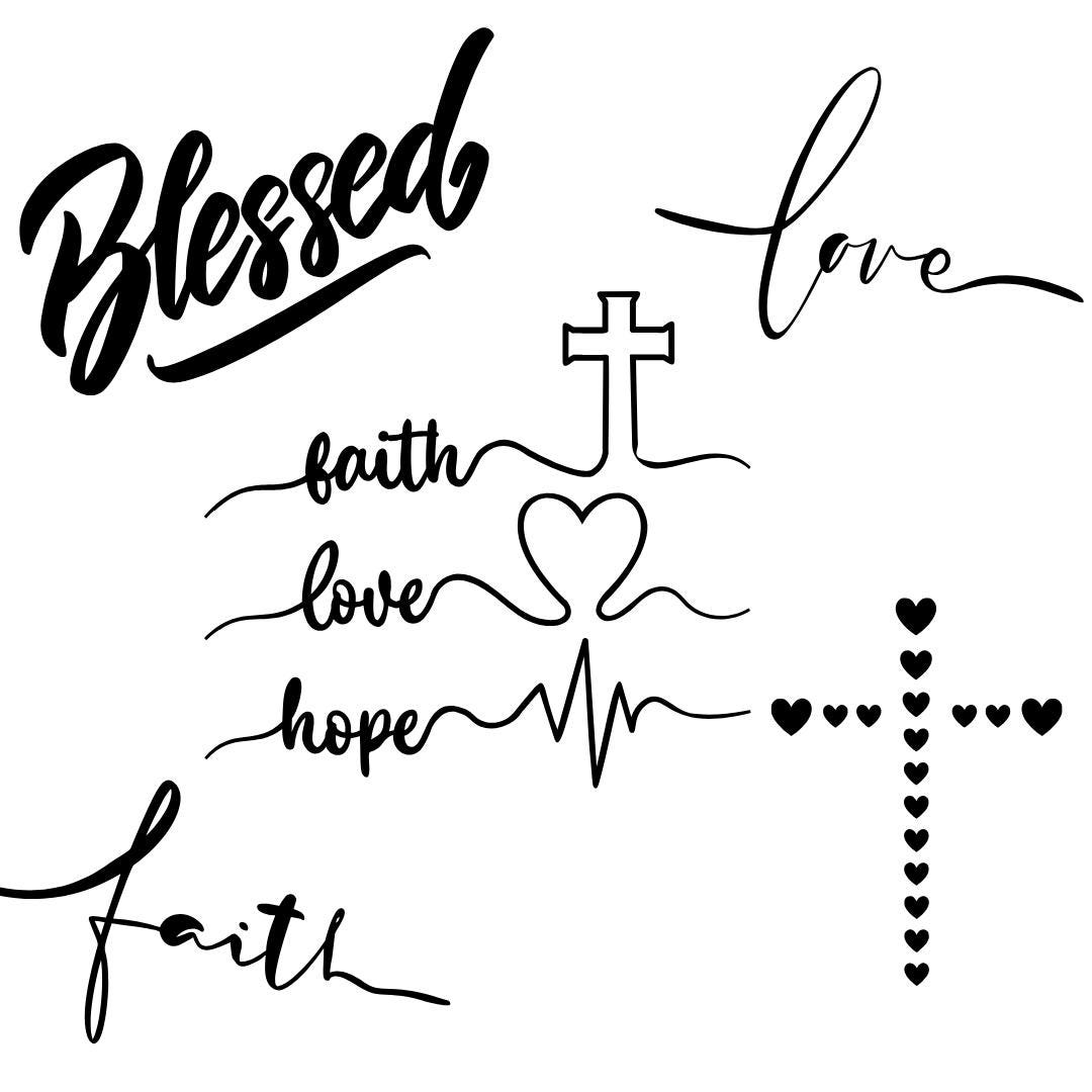 Faith, Love, Hope, Blessed Silhouette Download - Etsy