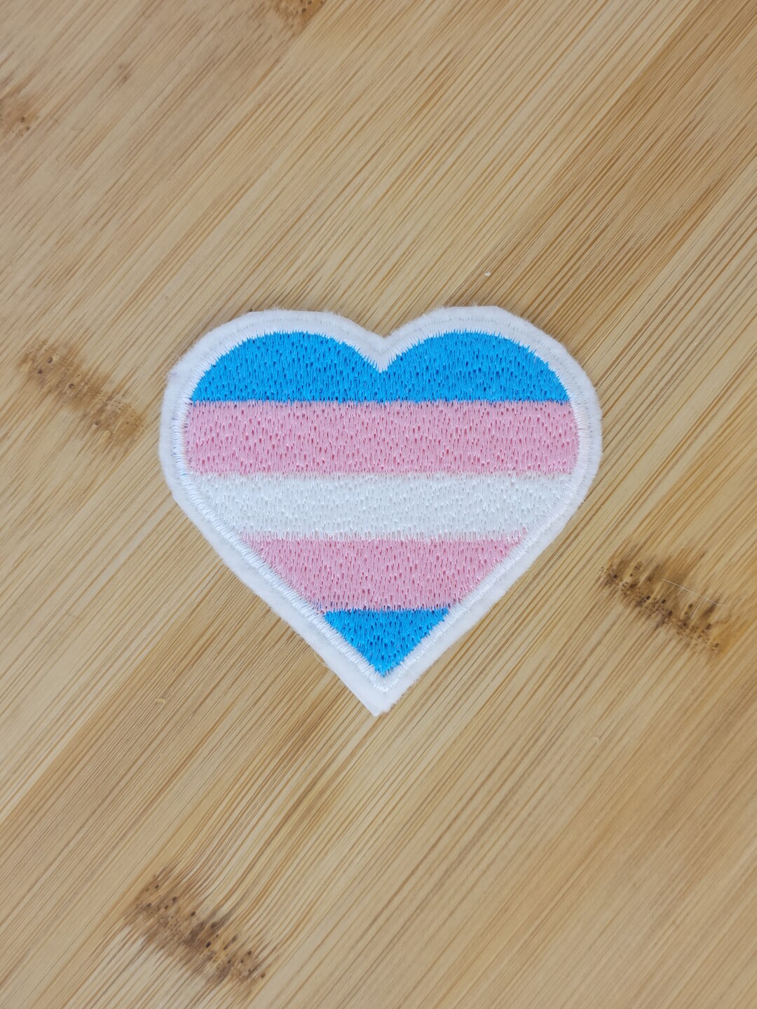 TRANSGENDER | PRIDE Heart Embroidery Patch - Iron-on/ Sew-on 3 ...
