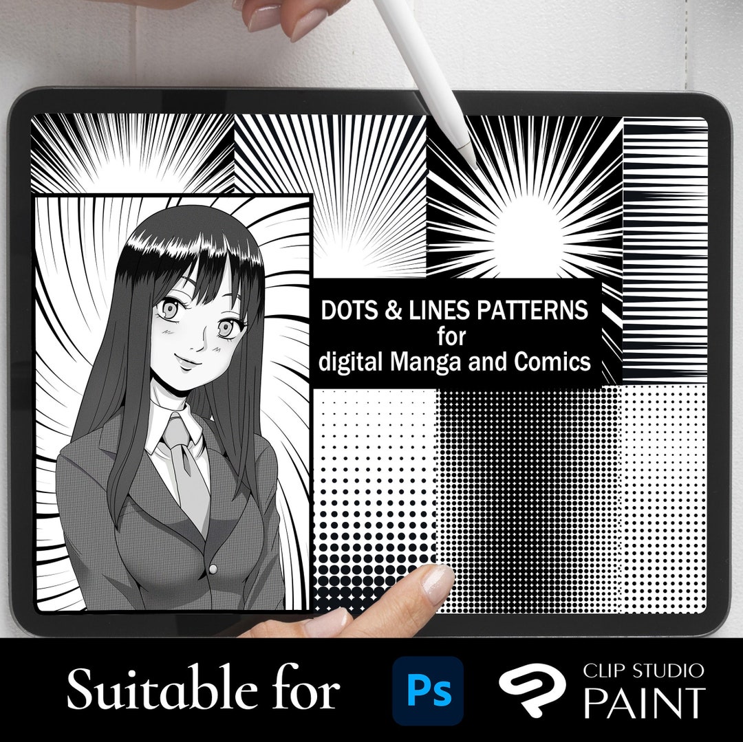 Digital Screentones Pack for Digital Manga and Comics + Manga Brushes ...