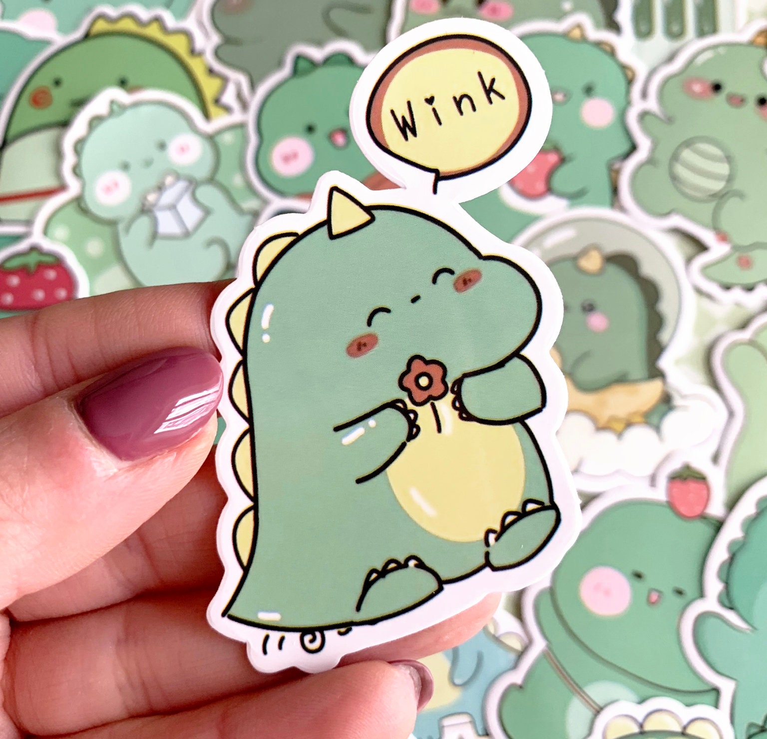 40 Pcs Cute Dinosaur Stickers, Kawaii Sticker Dinosaur, Adorable Dino ...