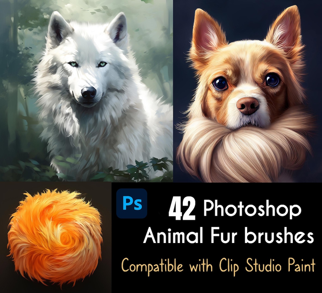 Photoshop Fur Brushes. 42 Animal Fur Brushes and Texture Skin - Clip ...
