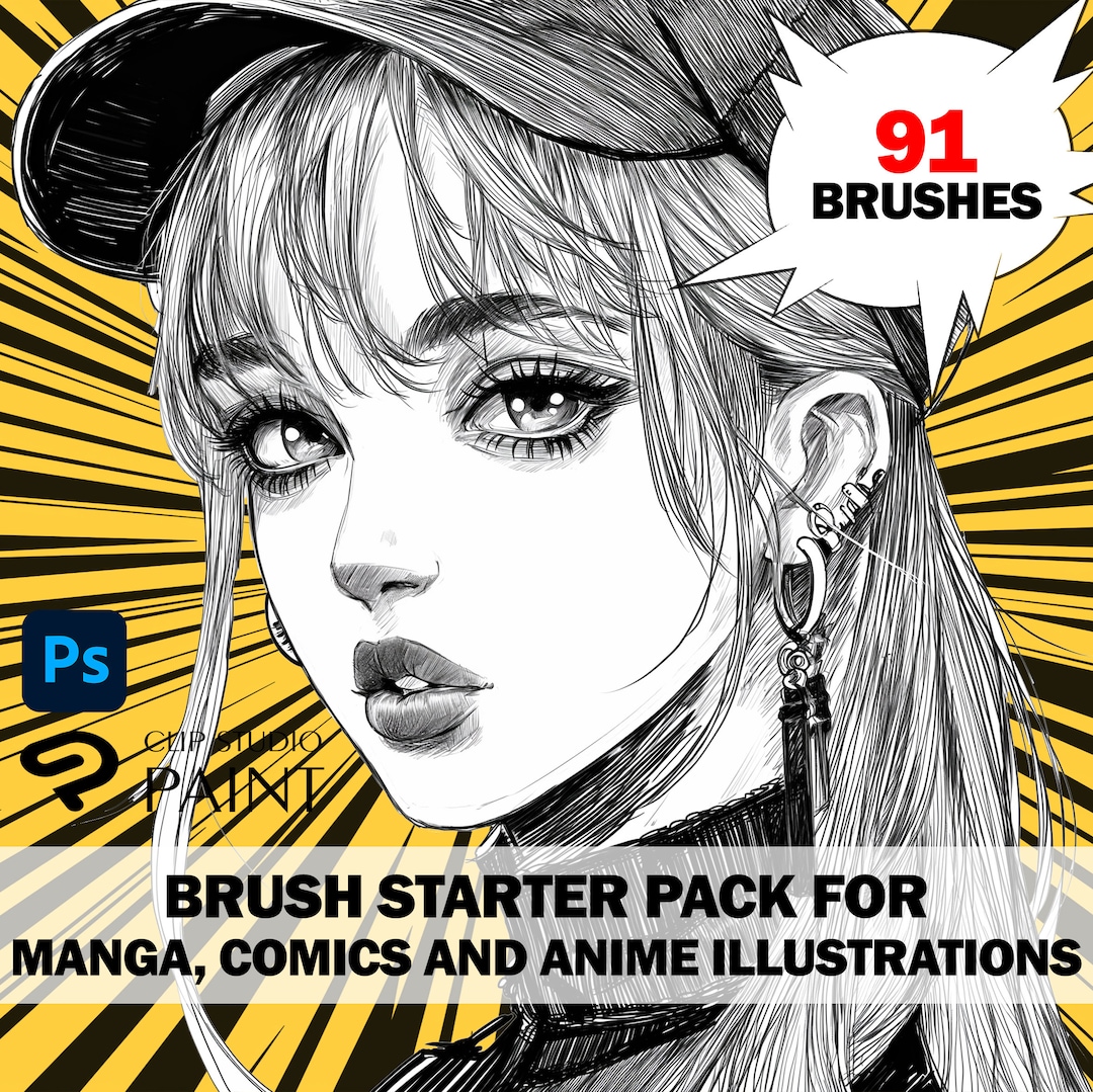 Manga Starter Pack for Photoshop - Clip Studio Paint Manga Brushes ...
