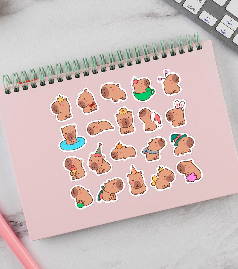 Capybara Sticker Sheet - Capybara Kawaii Stickers - Capybara Stickers ...