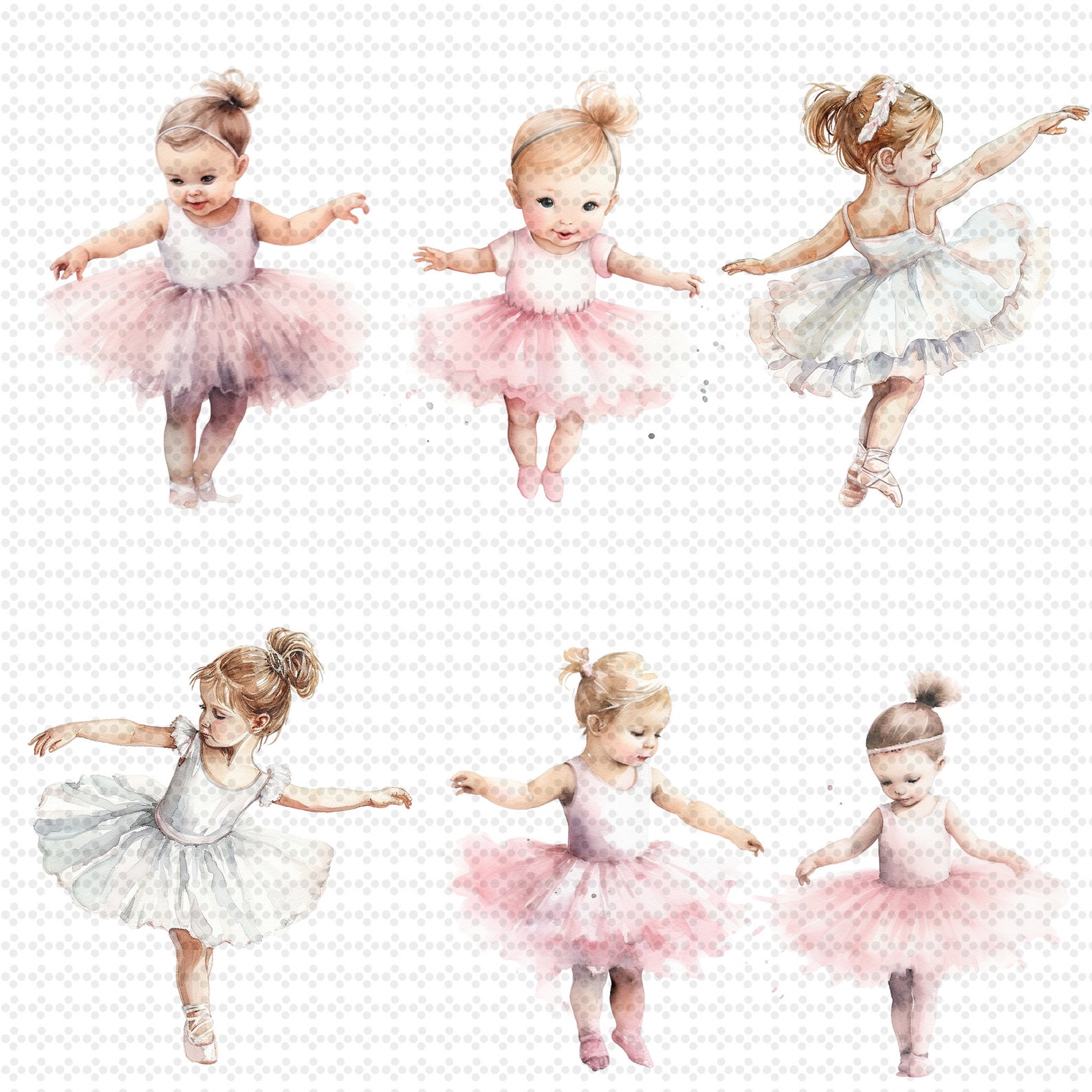 Baby Ballerina Clipart Cute Ballet Clipart Watercolor Pink Ballerina ...