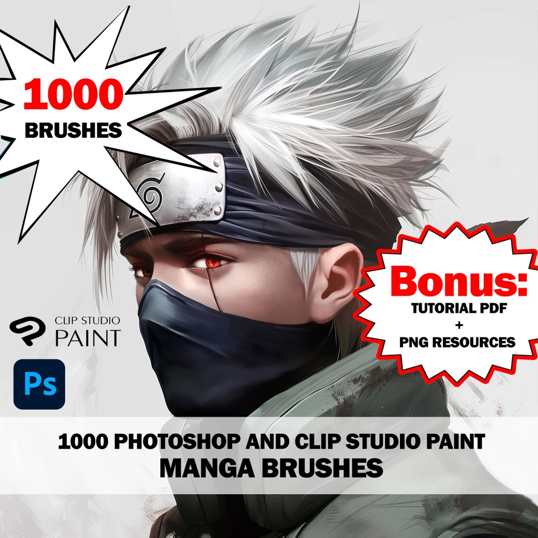 1000 Photoshop Manga Brushes Perfect for Digital Illustrations of Manga ...