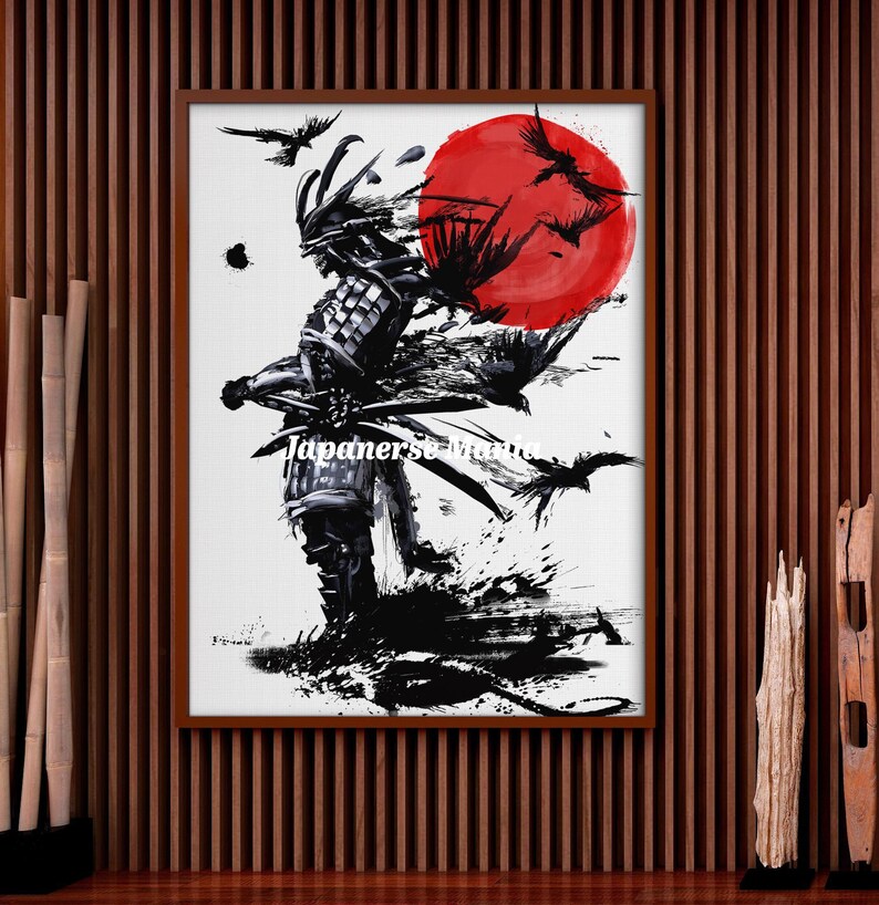 Samurai Warrior Poster Japanese Samurai Print Japanese Wall Art - Etsy
