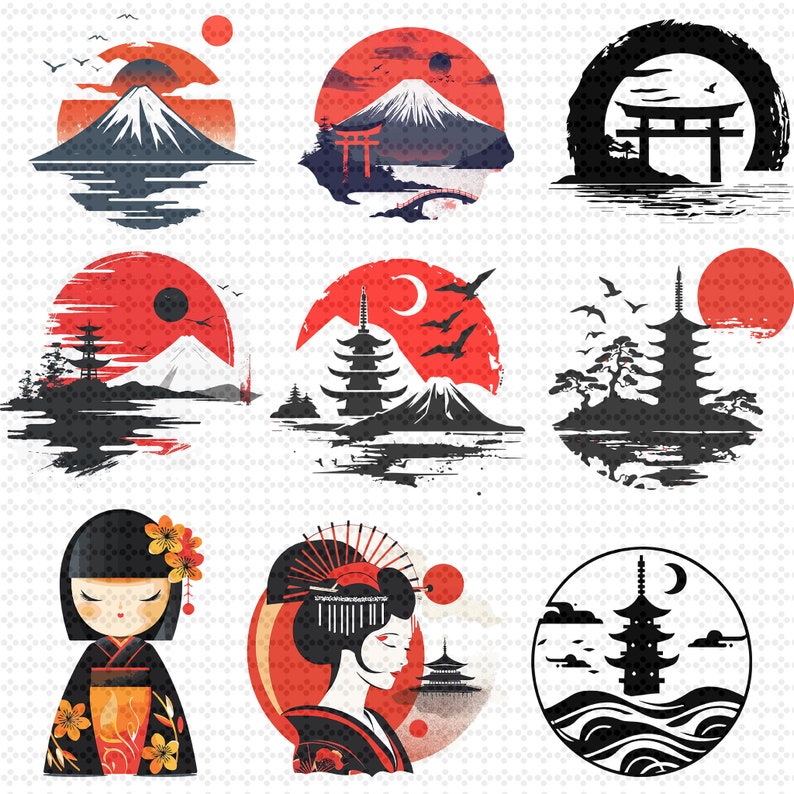 50 Big Japanese SVG Bundle, Japan SVG, Japan File for Cricut, Geisha ...