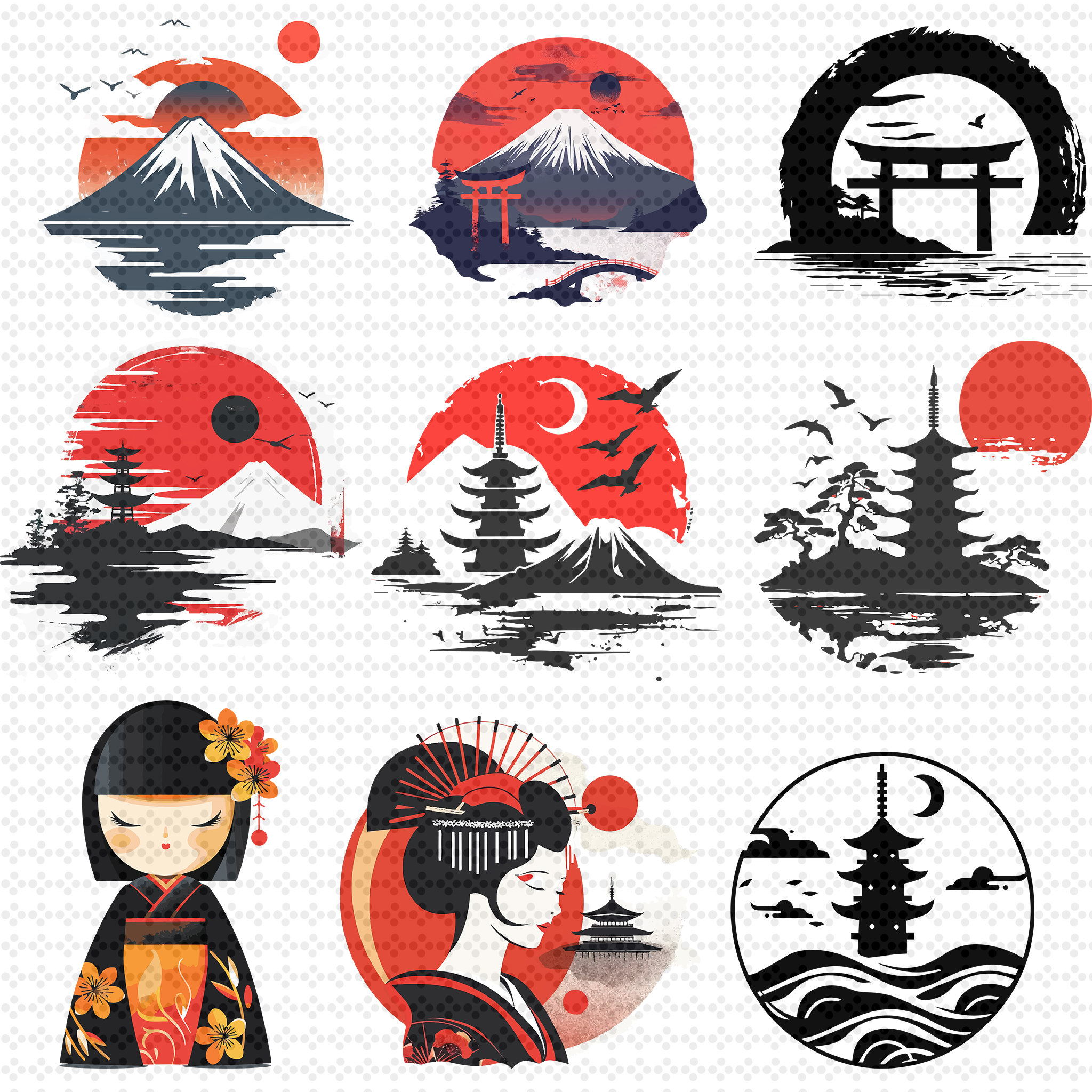 50 Big Japanese SVG Bundle, Japan SVG, Japan File for Cricut, Geisha ...