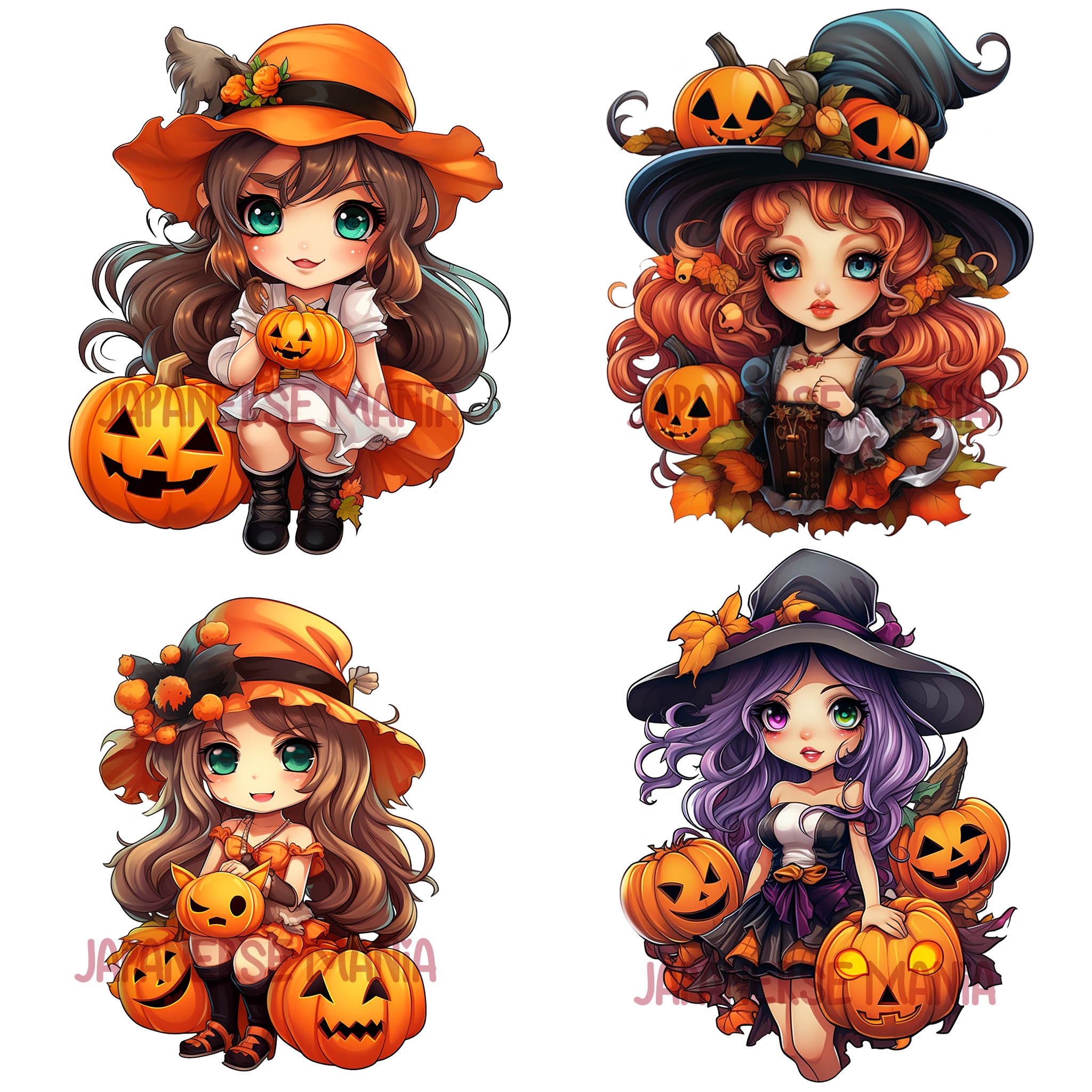 Witch Girl Clipart Cute Witch Clip Art Halloween Witch - Etsy