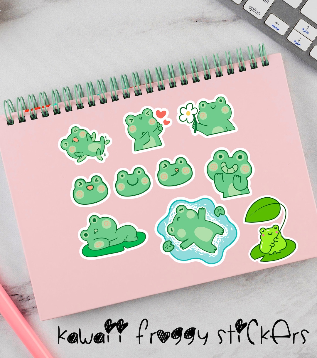 10 Pcs Cute Frog Stickers, Kawaii Sticker Frog, Funny Frog Sticker ...