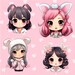 Bunny Chibi Girls Clipart, Kawaii Bunny Girls Clipart, Chibi Manga ...