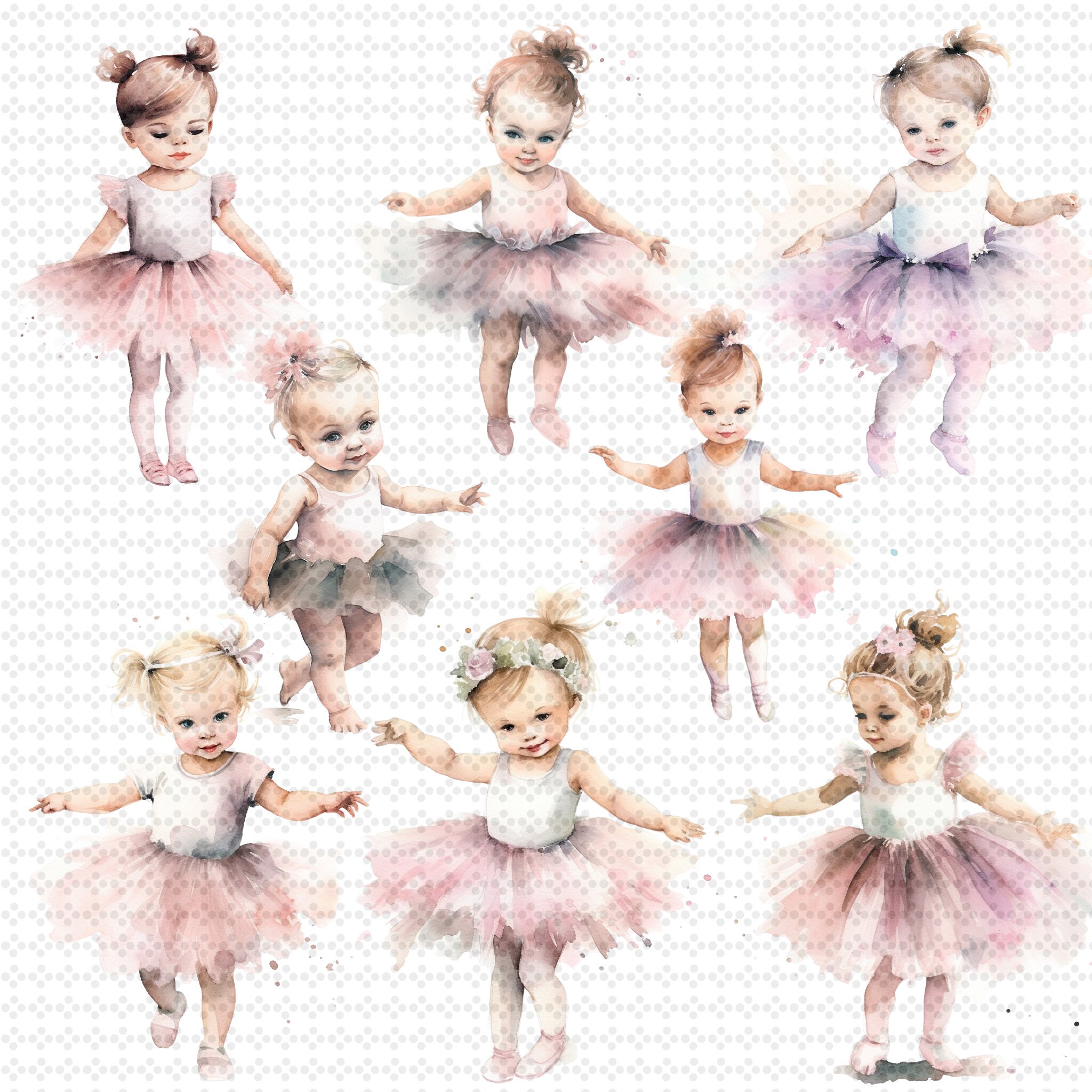 Baby Ballerina Clipart Cute Ballet Clipart Watercolor Pink Ballerina ...