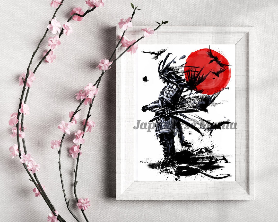 Samurai Warrior Poster Japanese Samurai Print Japanese Wall Art - Etsy
