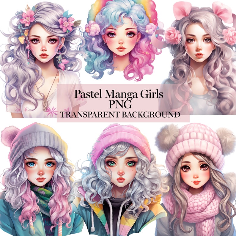 25 Beautiful Pastel Girl Clipart PNG Sweet and Lovely Pastel Girls ...