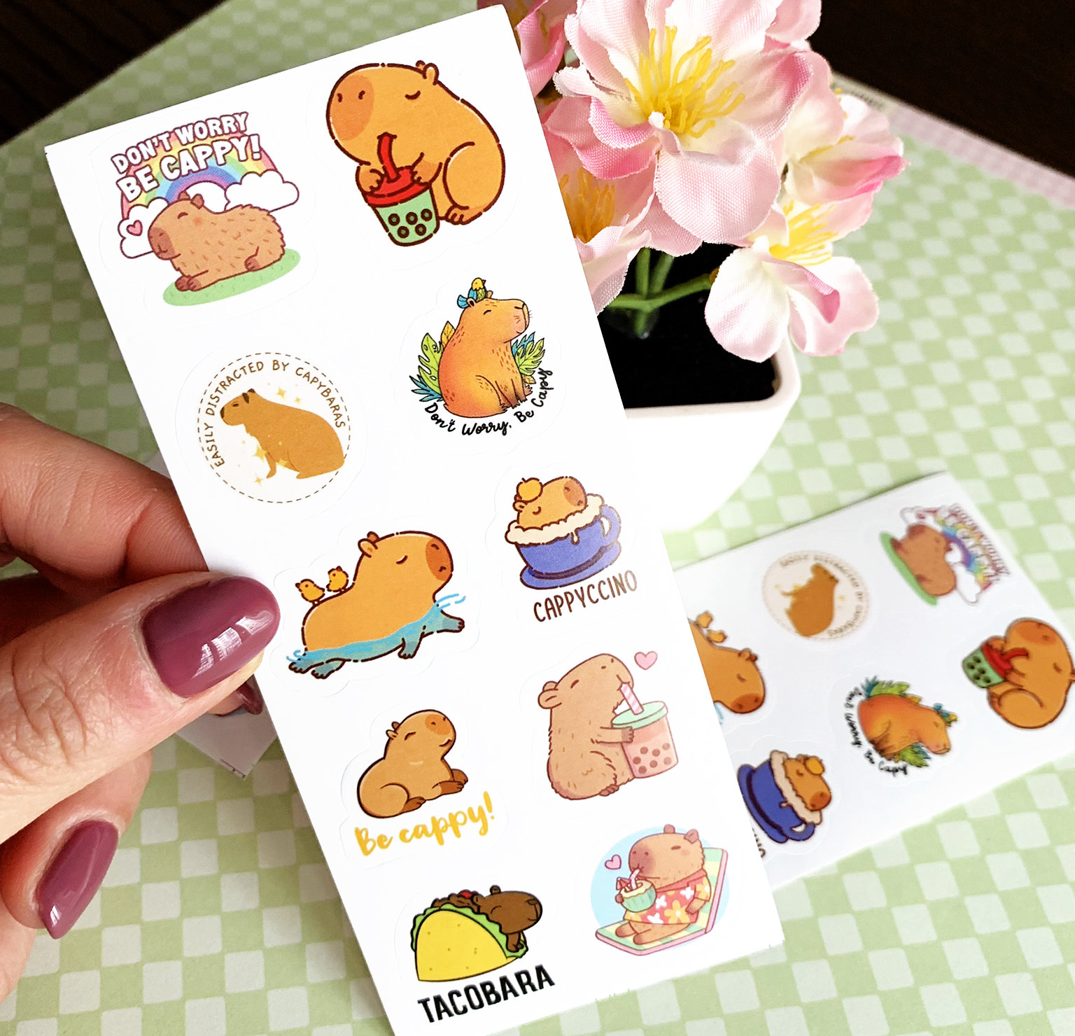 Capybara Sticker Sheet Capybara Kawaii Stickers Capybara Stickers Cute ...