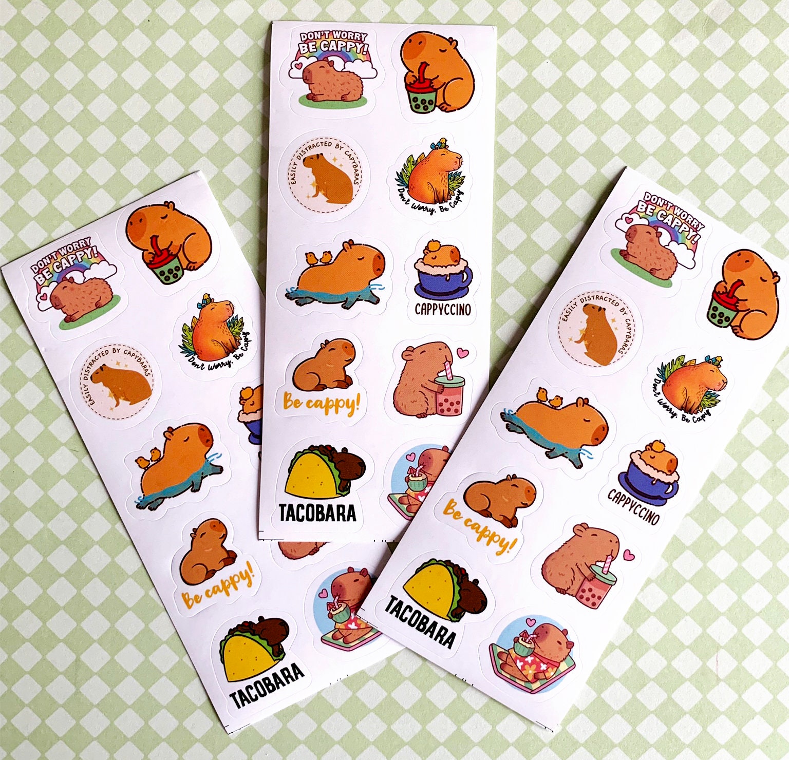 Capybara Sticker Sheet Capybara Kawaii Stickers Capybara Stickers Cute ...