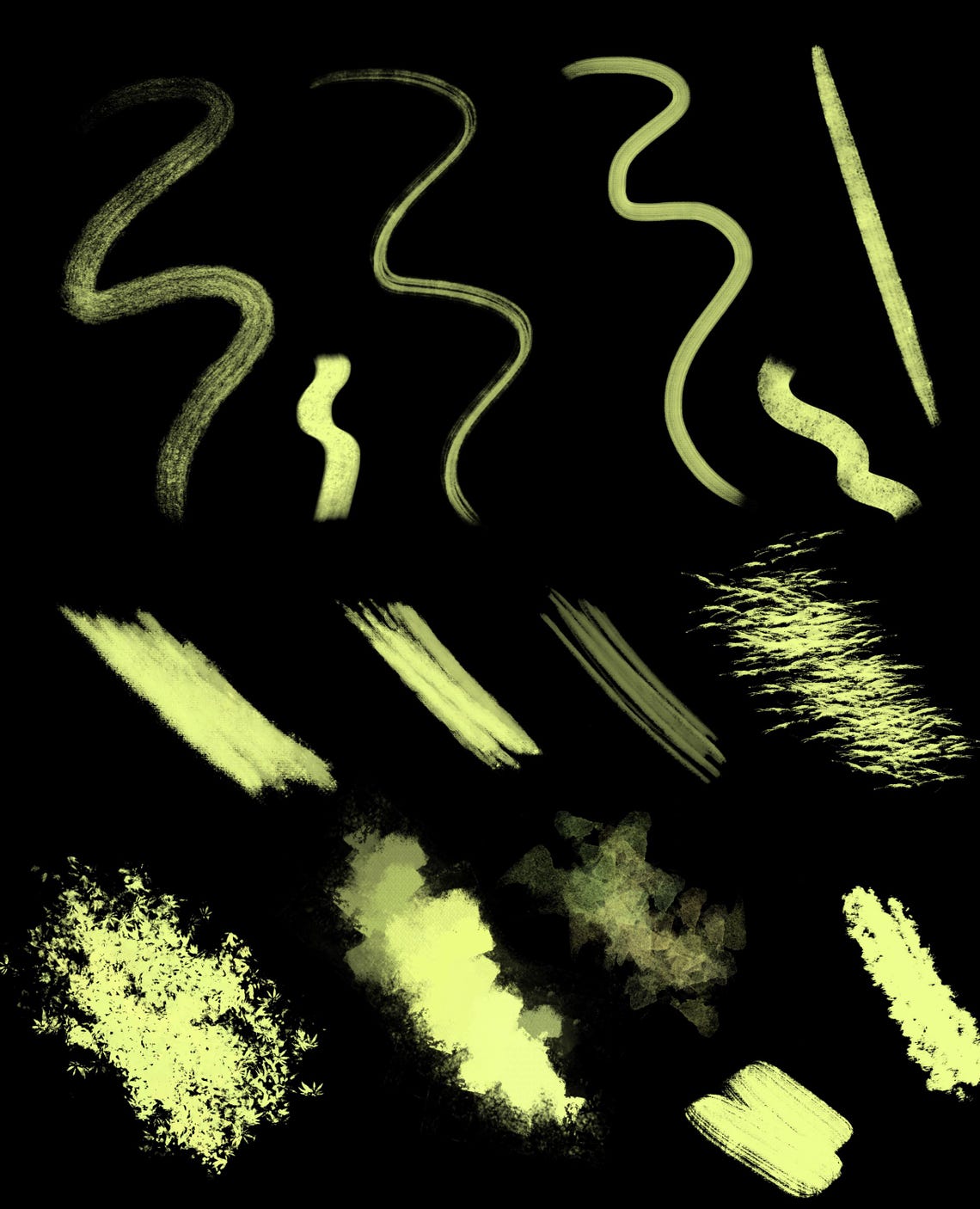 Photoshop Painting Brushes. 41 Oil, Chalk, Pastel and Palette Knife ...