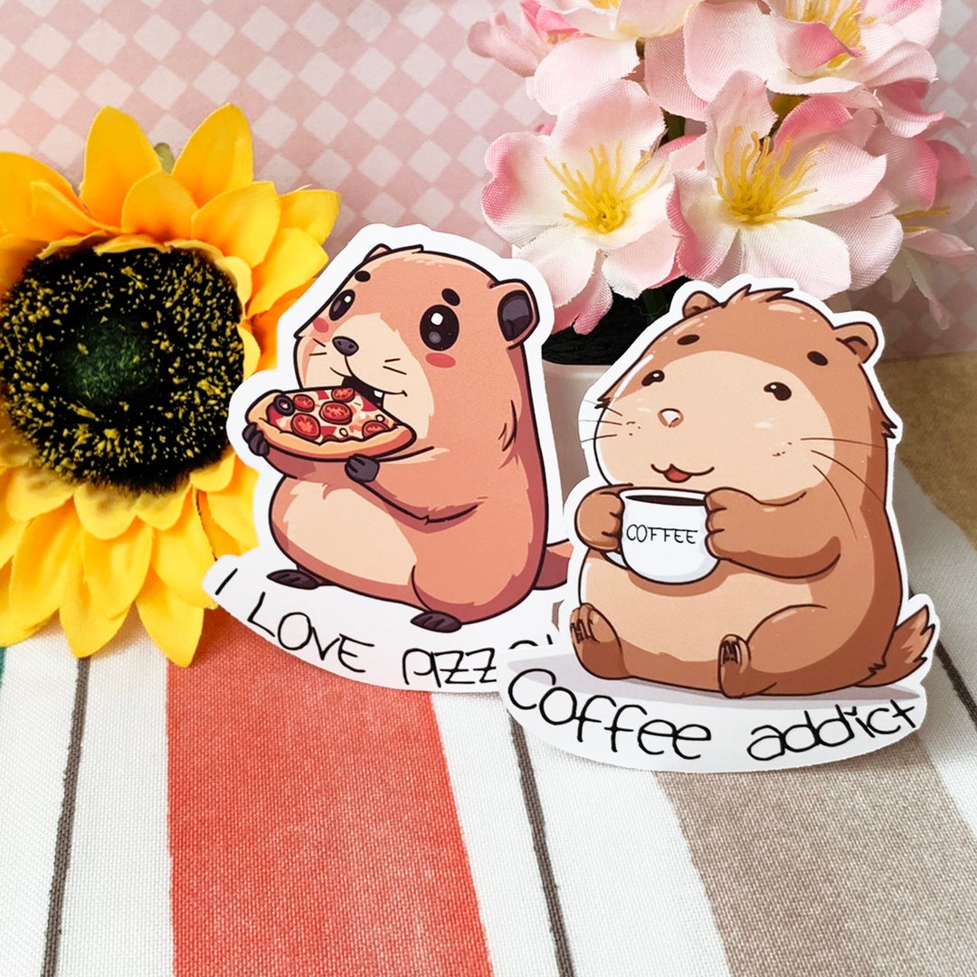 Capybara Sticker - Capybara Kawaii Stickers - Capybara Decals - Cute ...