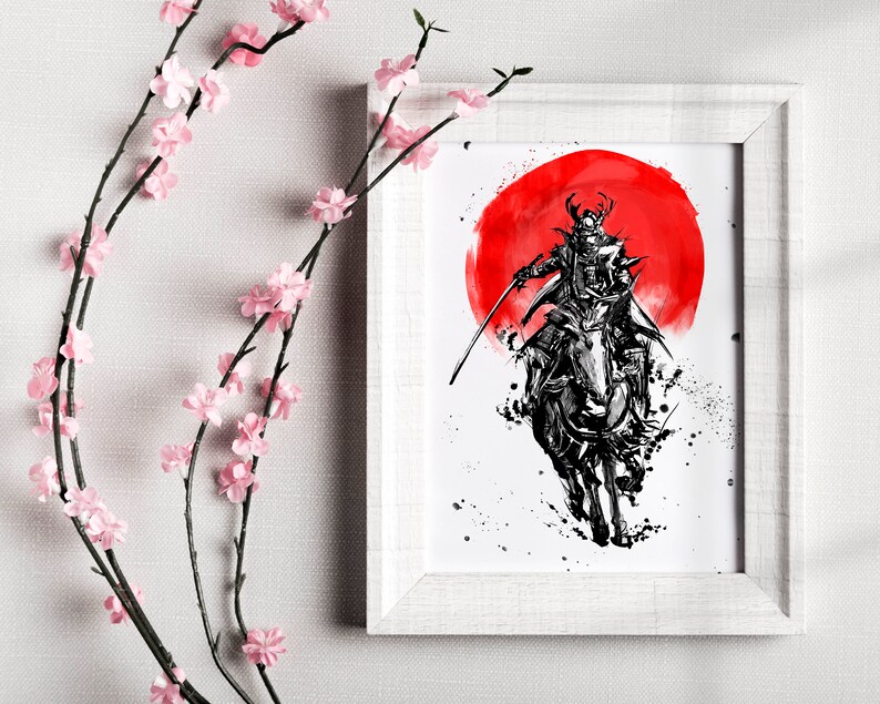 Samurai Warrior Poster Japanese Samurai Print Japanese - Etsy