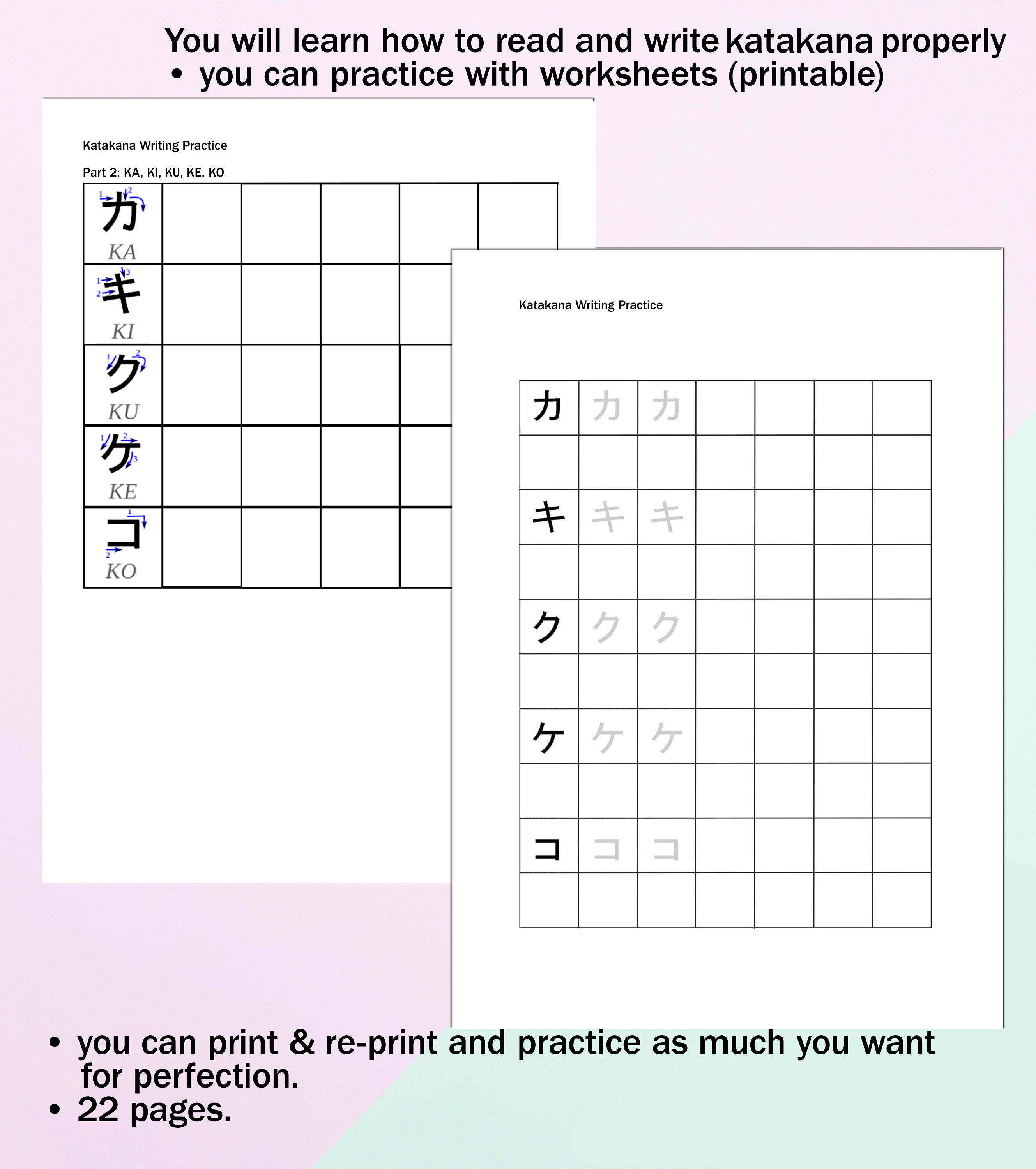 Hiragana And Katakana Worksheets