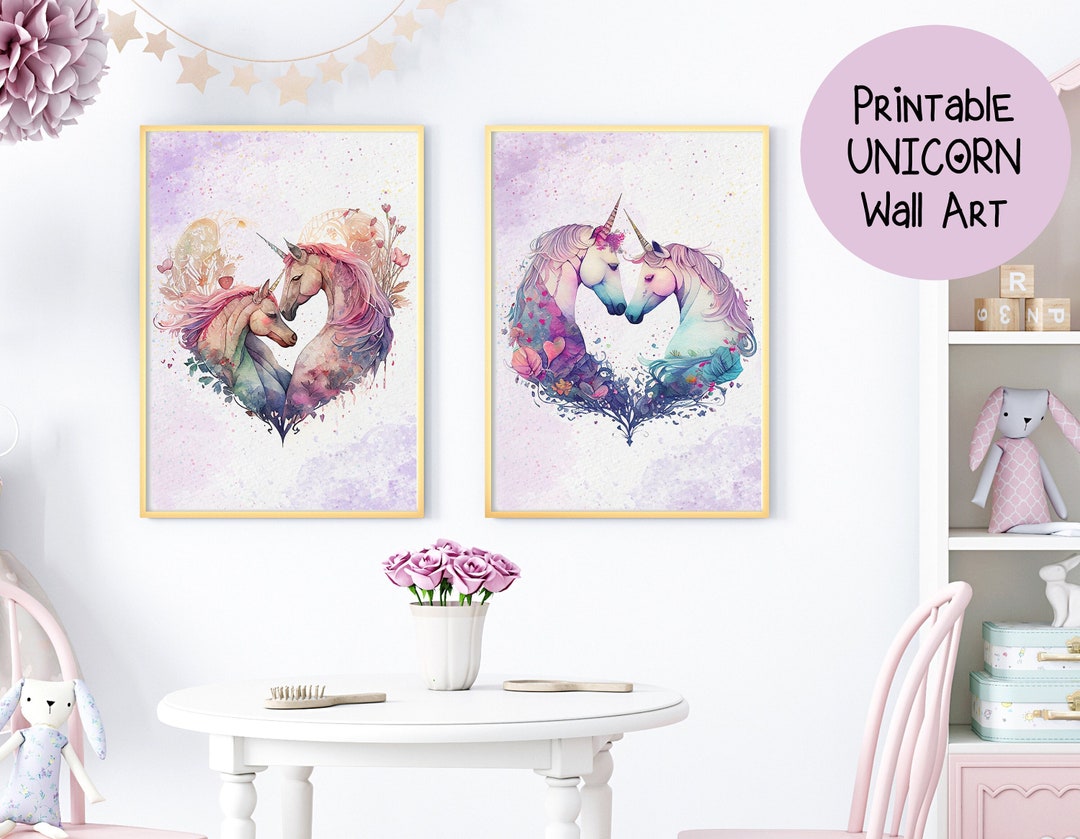 Rainbow Unicorn Art Printable Download Unicorn Printable Wall Art ...