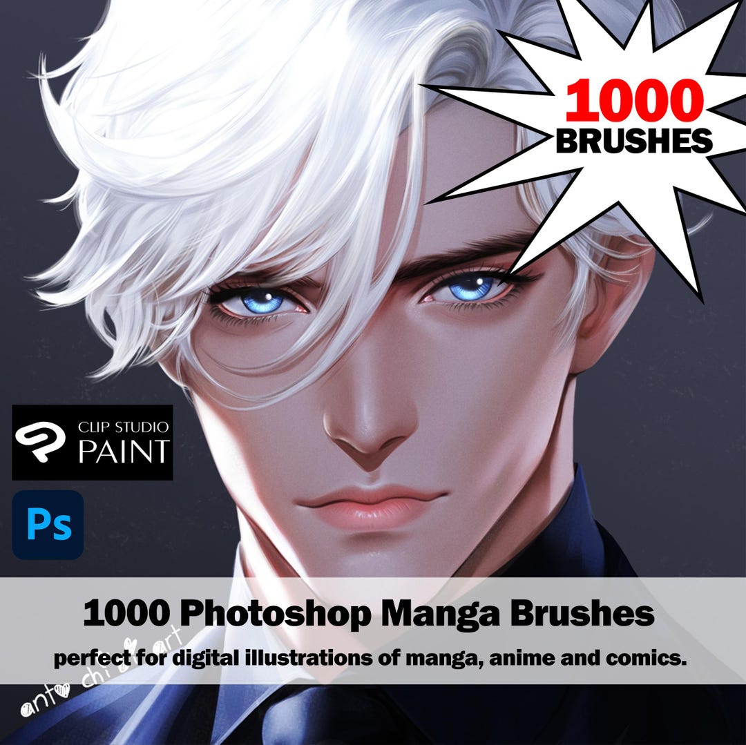 1000 Photoshop Manga Brushes Perfect for Digital Illustrations of Manga ...