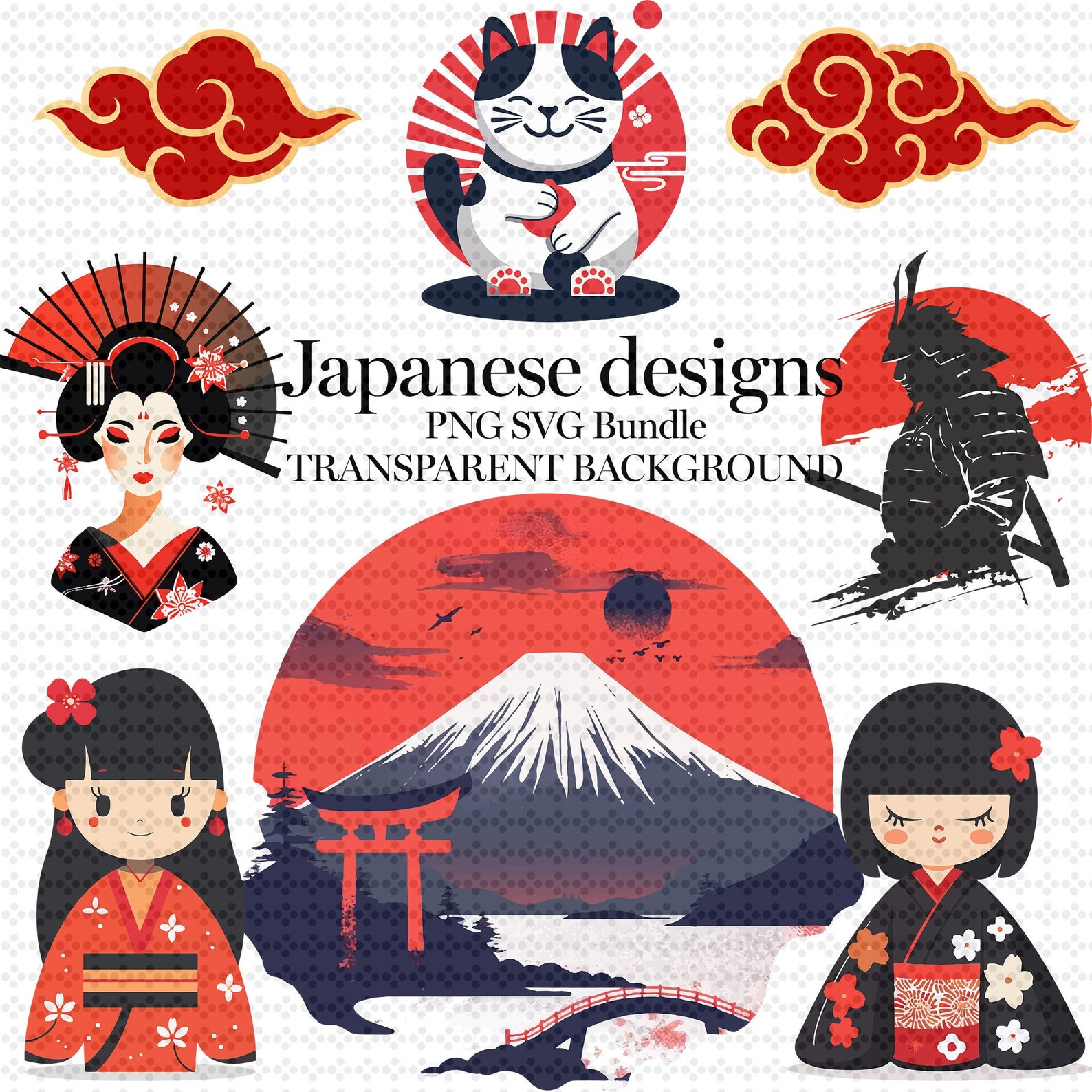 50 Big Japanese SVG Bundle, Japan SVG, Japan File for Cricut, Geisha ...
