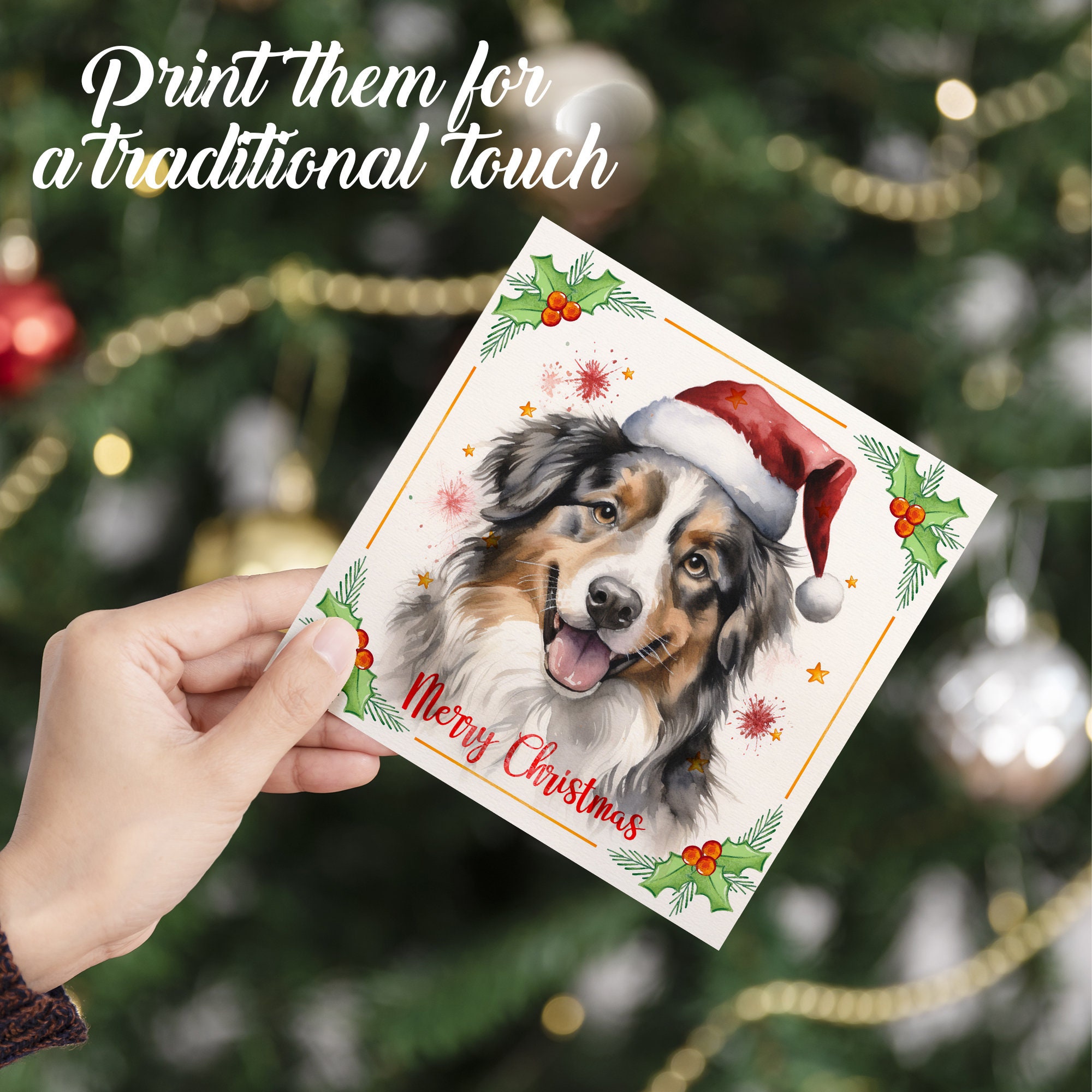 Printable Christmas Aussie Cards Christmas Aussie Card Set - Etsy