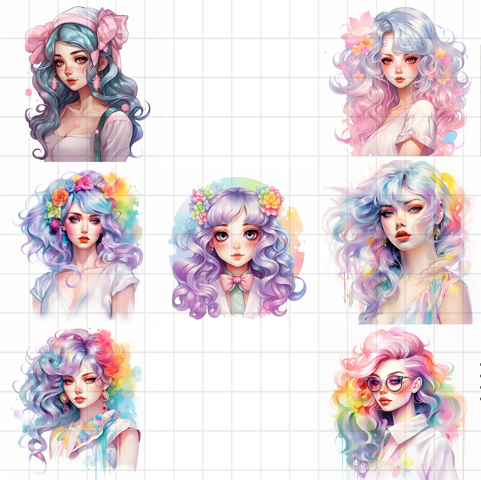 25 Beautiful Pastel Girl Clipart PNG Sweet and Lovely Pastel Girls ...
