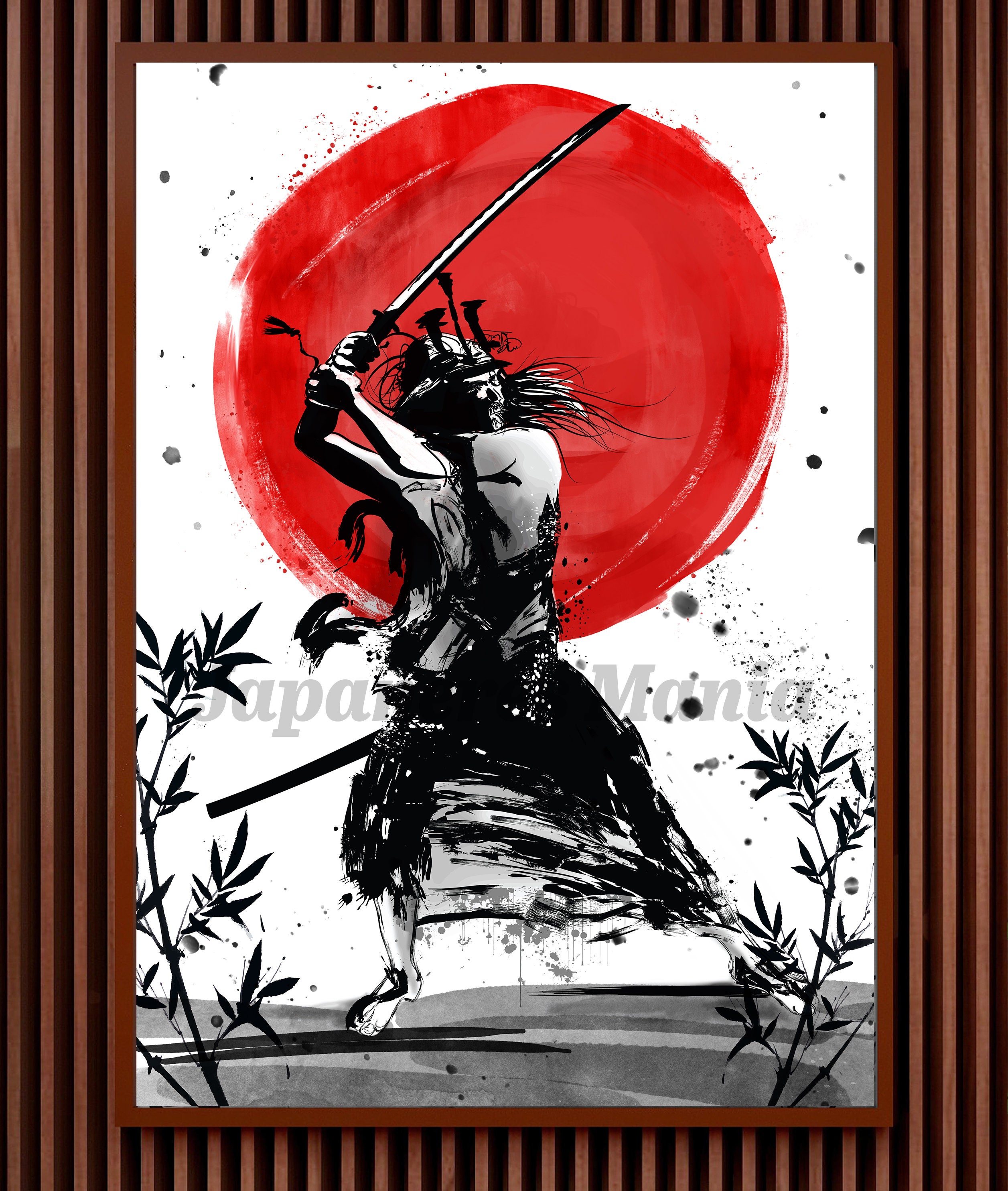 Samurai Warrior Poster Japanese Samurai Print Japanese Wall Art - Etsy